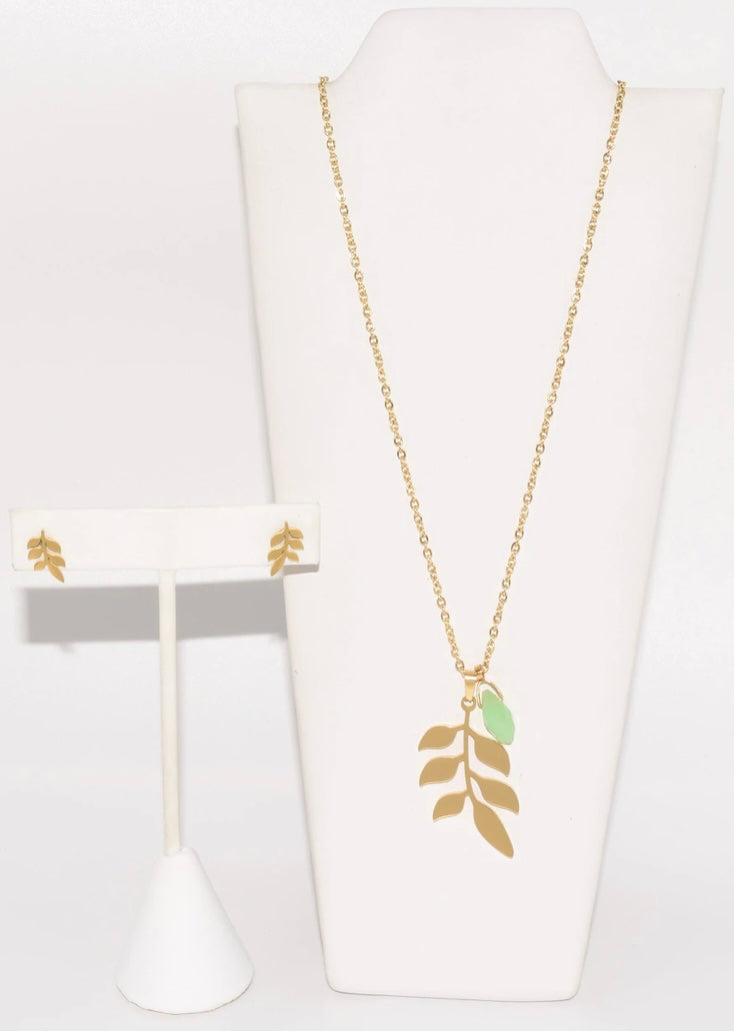 GD LEAF SET – Nylram Jewelry Collection